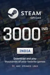 Buy Steam Wallet 3000 INR Gift Card (India) - Digital Key