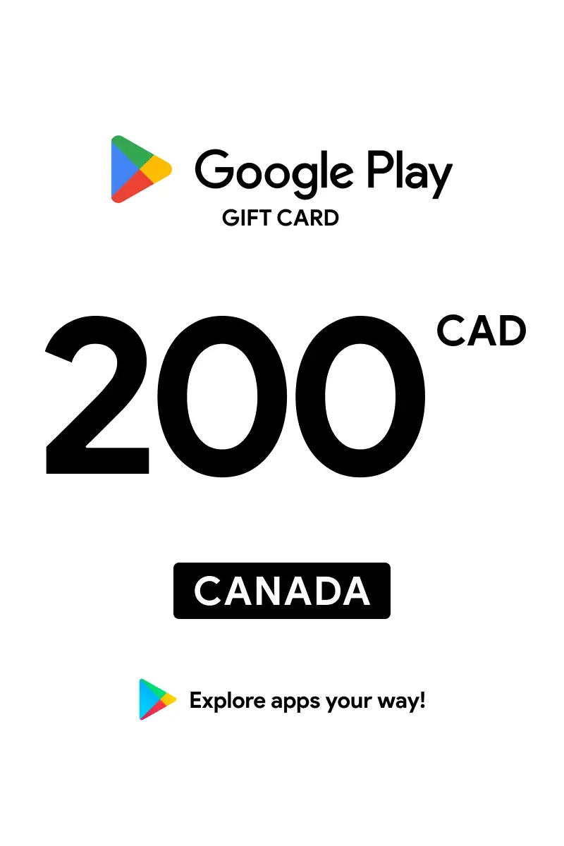 Buy Google Play 200 CAD Gift Card (Canada) - Digital Key