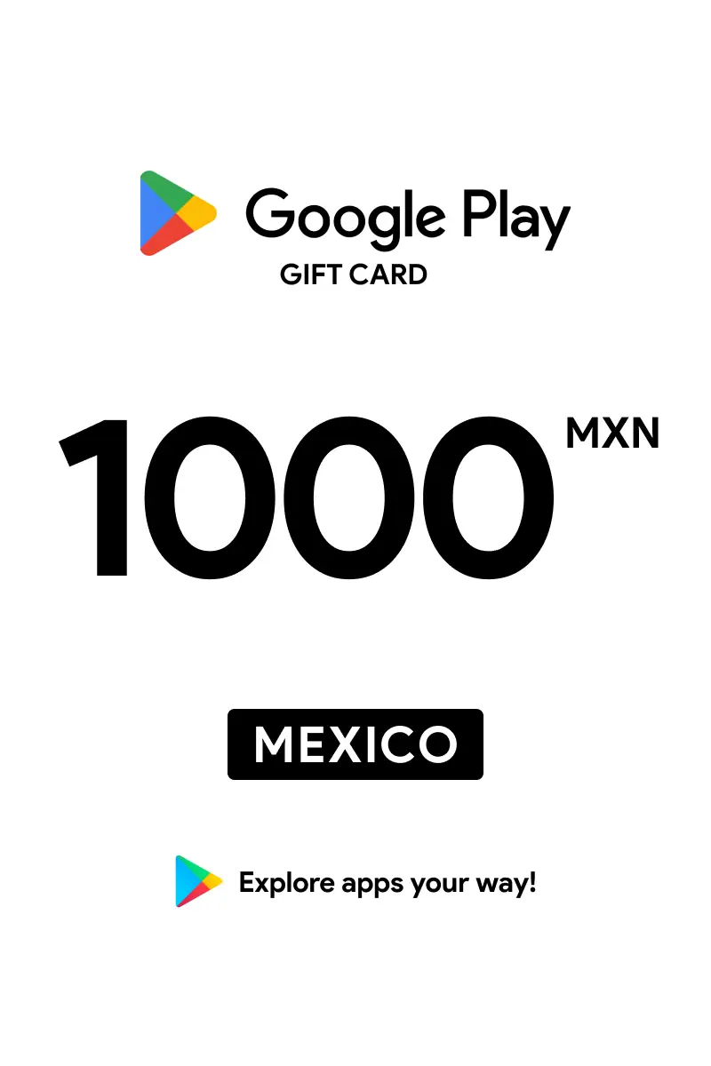 Buy Google Play 1000 MXN Gift Card (Mexico) - Digital Key
