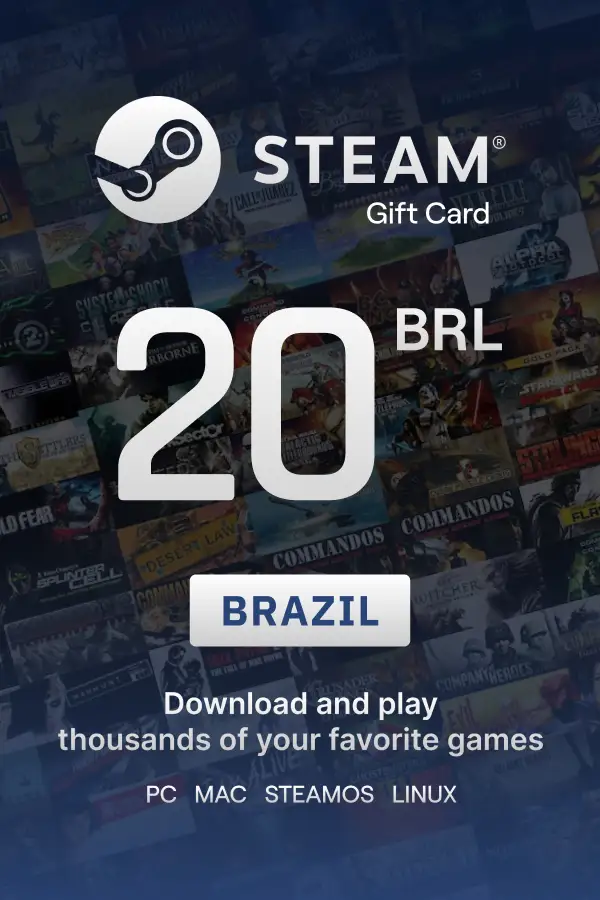 Buy Steam Wallet 20 BRL Gift Card (Brazil) - Digital Key