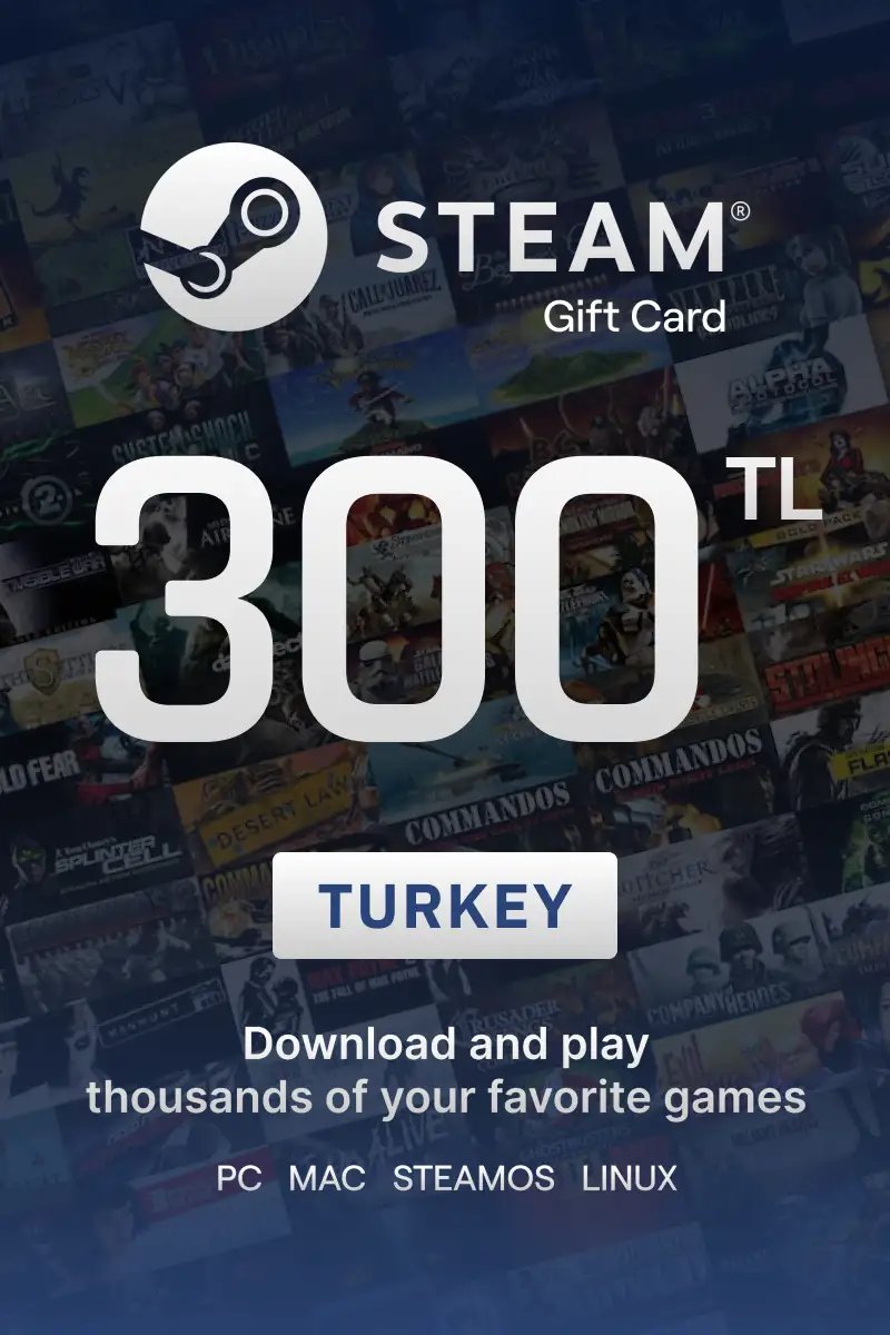 Buy Steam Wallet 300 TL Gift Card (Turkey) - Digital Key