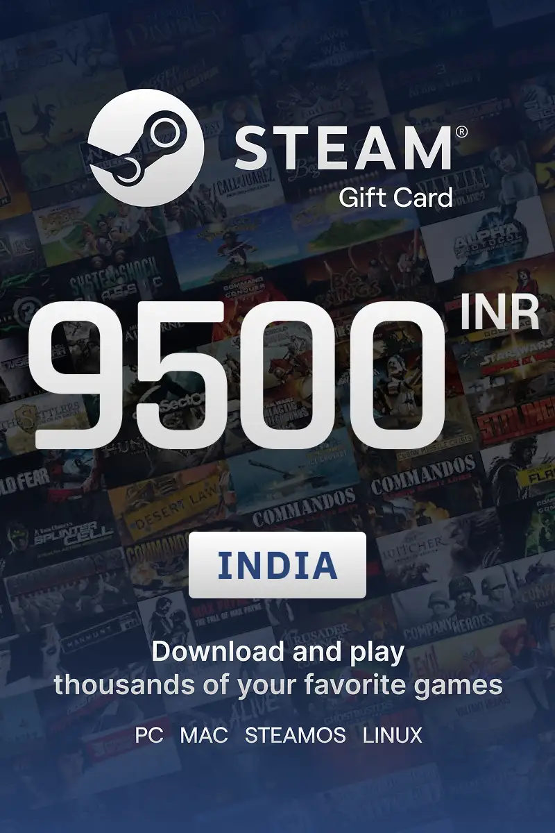 Buy Steam Wallet 9500 INR Gift Card (India) - Digital Key