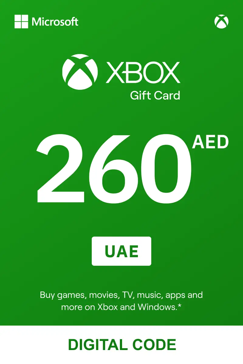 Buy Xbox 260 AED Gift Card United Arab Emirates Digital Key