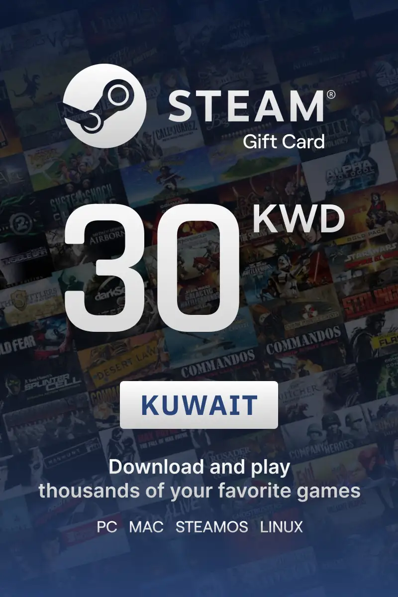Buy Steam Wallet 30 KWD Gift Card (Kuwait) - Digital Key
