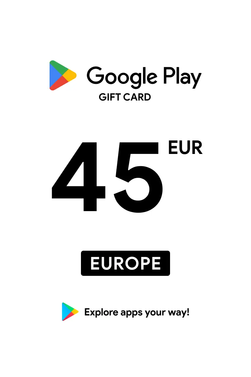 Buy Google Play 45 EUR Gift Card (Europe) - Digital Key