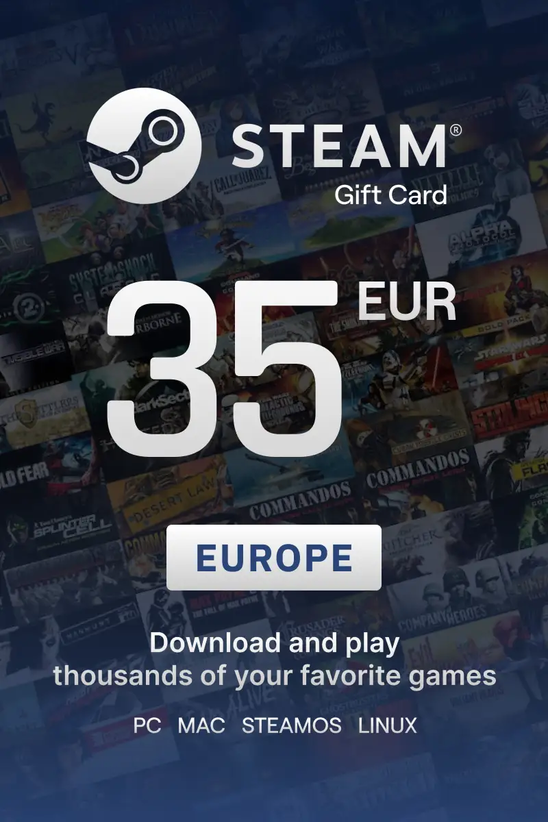 Buy Steam Wallet 35 EUR Gift Card (Europe) - Digital Key