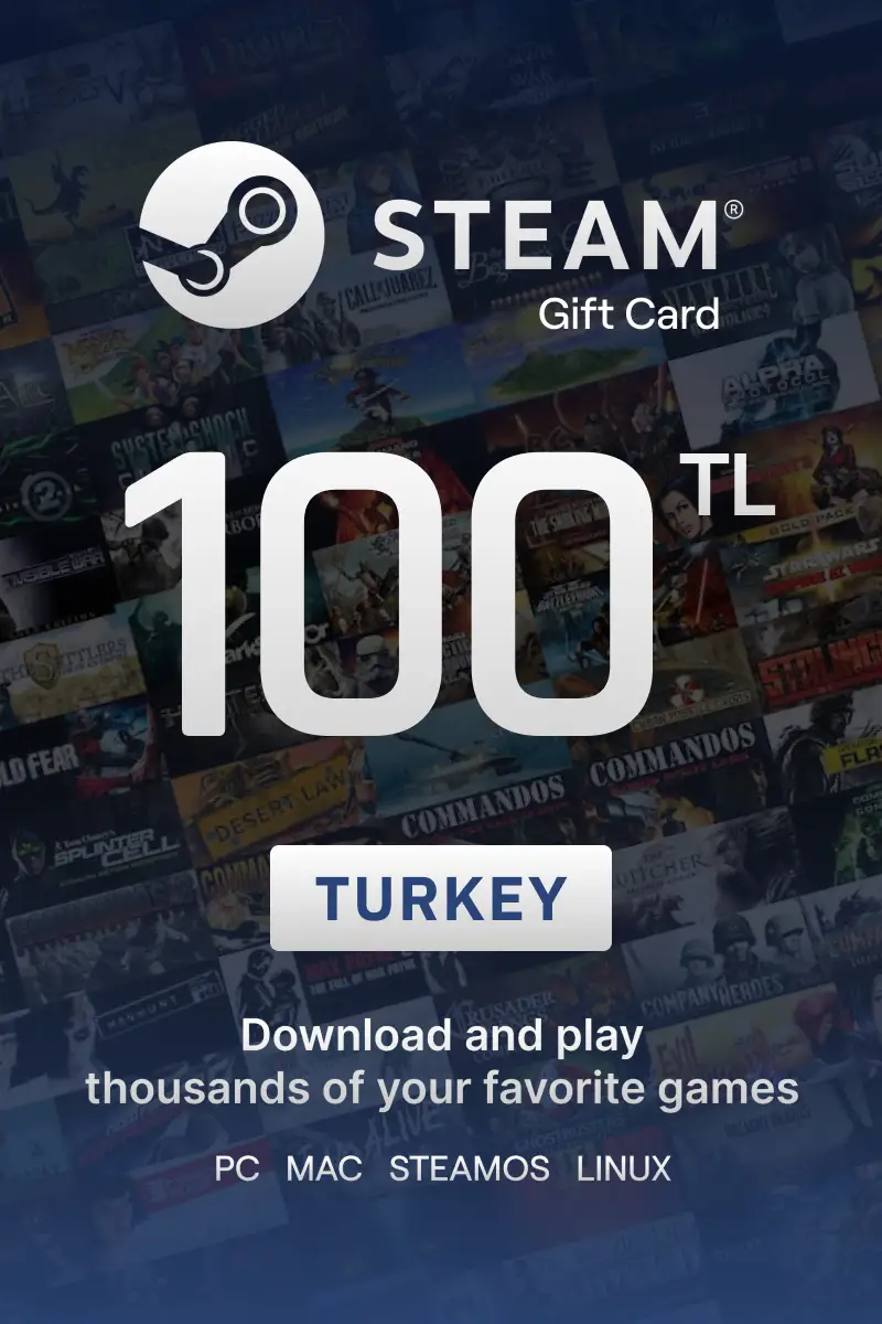 Buy Steam Wallet 100 TL Gift Card (Turkey) - Digital Key