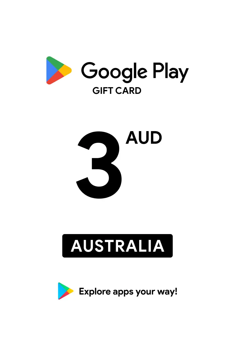 Buy Google Play 3 AUD Gift Card (Australia) - Digital Key