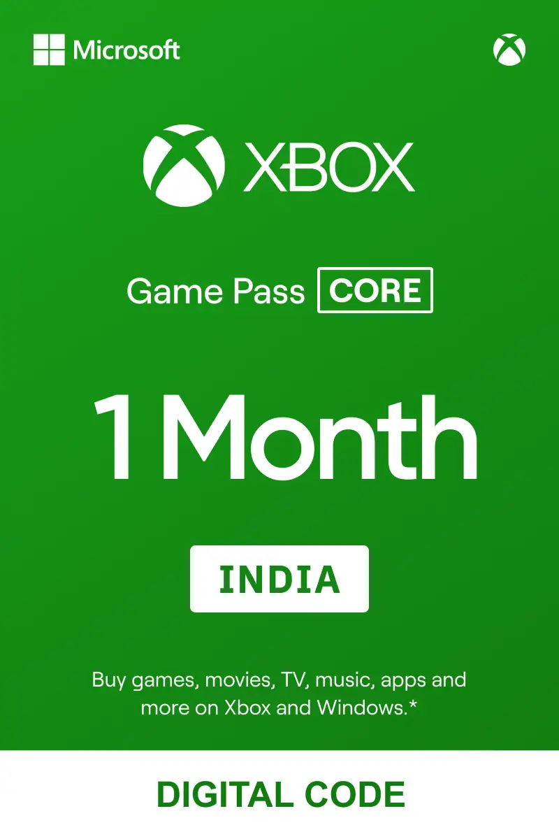 Buy Xbox Game Pass Core 1 Month (India) - Xbox Live - Digital Key