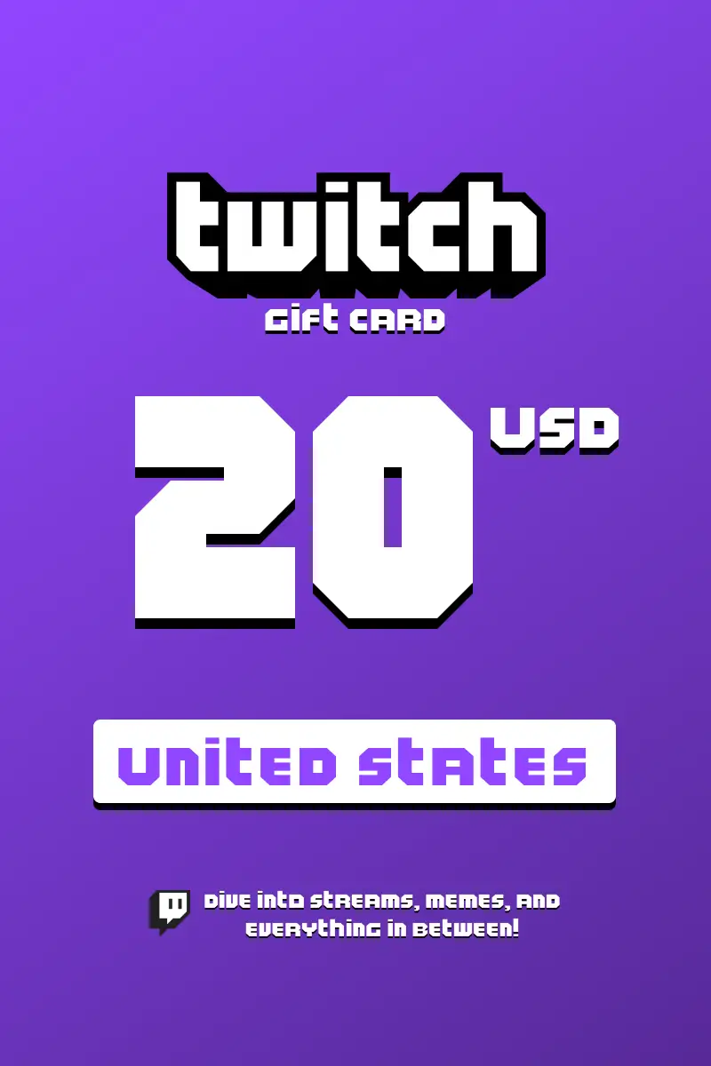 Buy Twitch 20 USD Gift Card (United States) - Digital Key