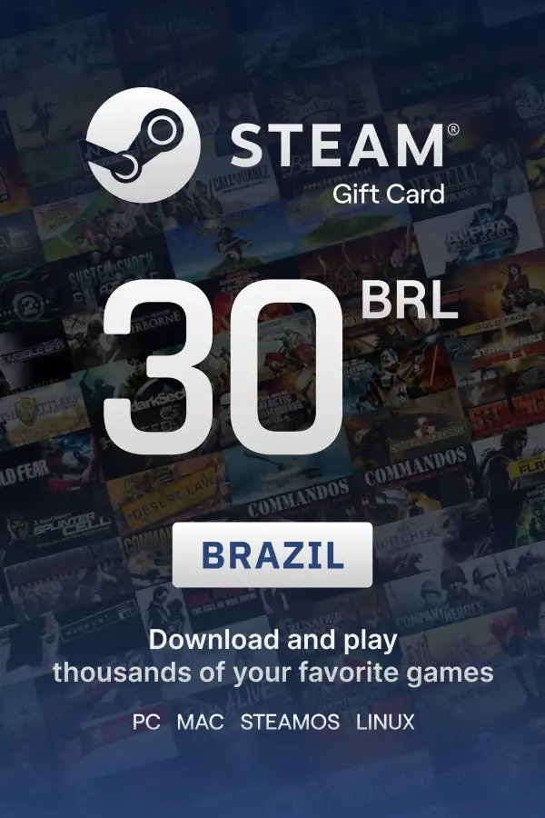 Buy Steam Wallet 30 BRL Gift Card (Brazil) - Digital Key