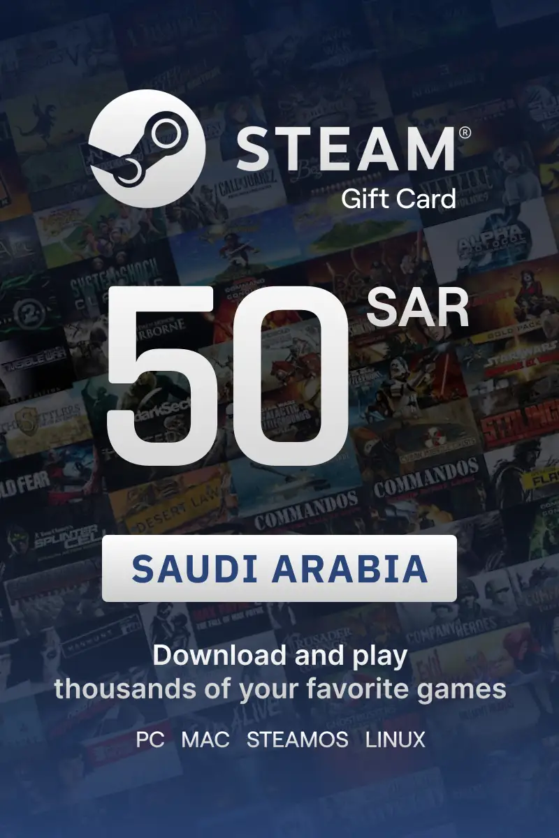 Buy Steam Wallet 50 SAR Gift Card (Saudi Arabia) - Digital Key