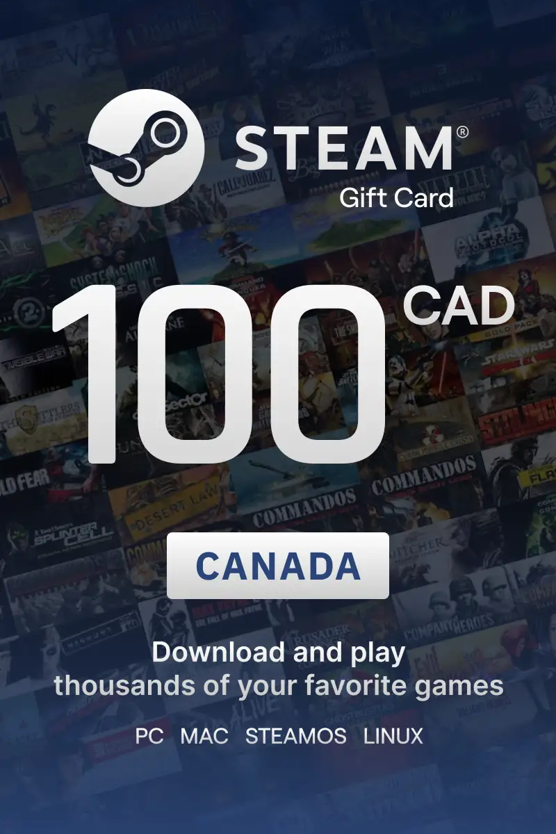 Buy Steam Wallet 100 CAD Gift Card (Canada) - Digital Key