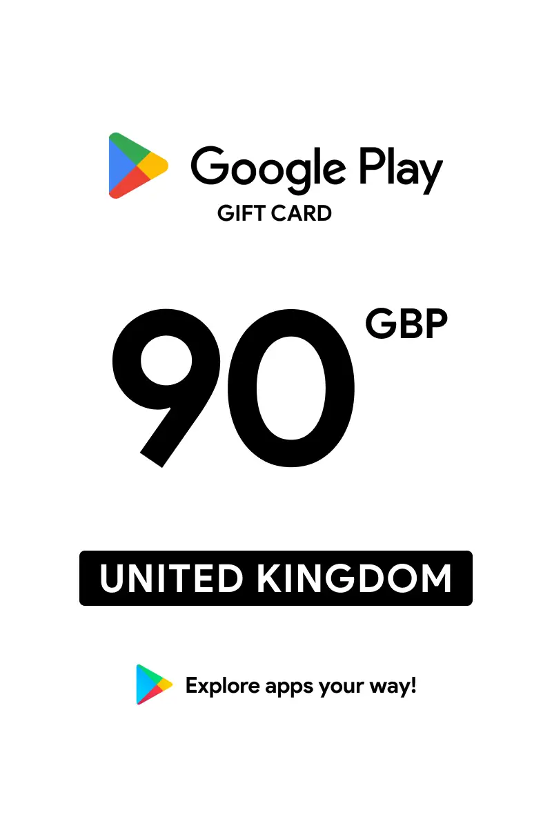 Buy Google Play 90 GBP Gift Card (United Kingdom) - Digital Key