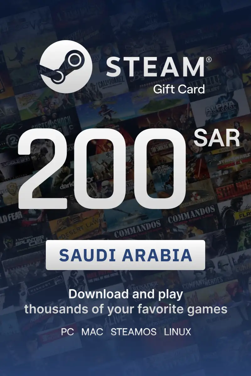 Buy Steam Wallet 200 SAR Gift Card (Saudi Arabia) - Digital Key
