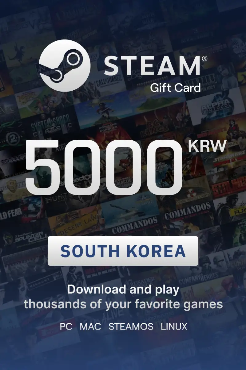 Buy Steam Wallet 5000 KRW Gift Card (South Korea) - Digital Key