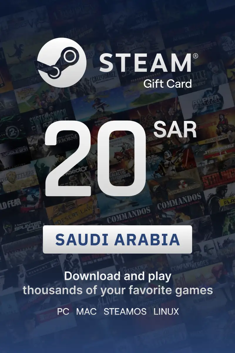 Buy Steam Wallet 20 SAR Gift Card (Saudi Arabia) - Digital Key