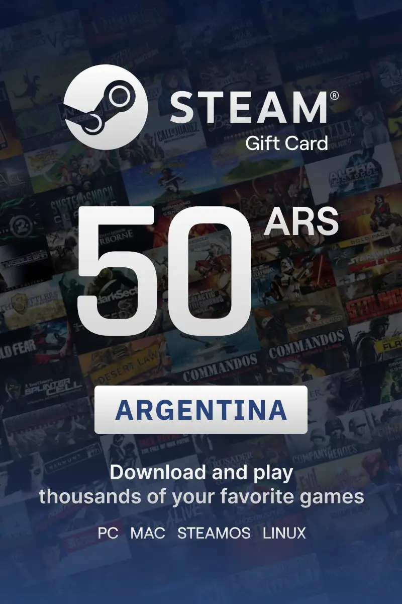 Buy Steam Wallet 50 ARS Gift Card (Argentina) - Digital Key