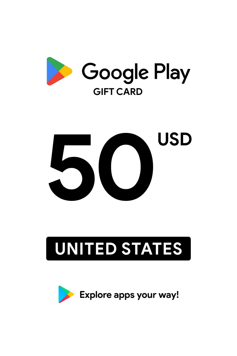 Buy Google Play 50 USD Gift Card (United States) - Digital Key