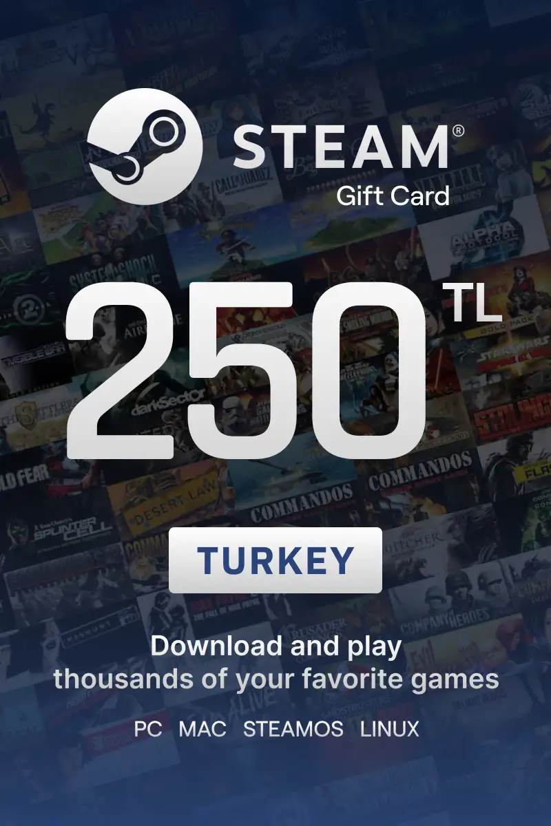 Buy Steam Wallet 250 TL Gift Card (Turkey) - Digital Key