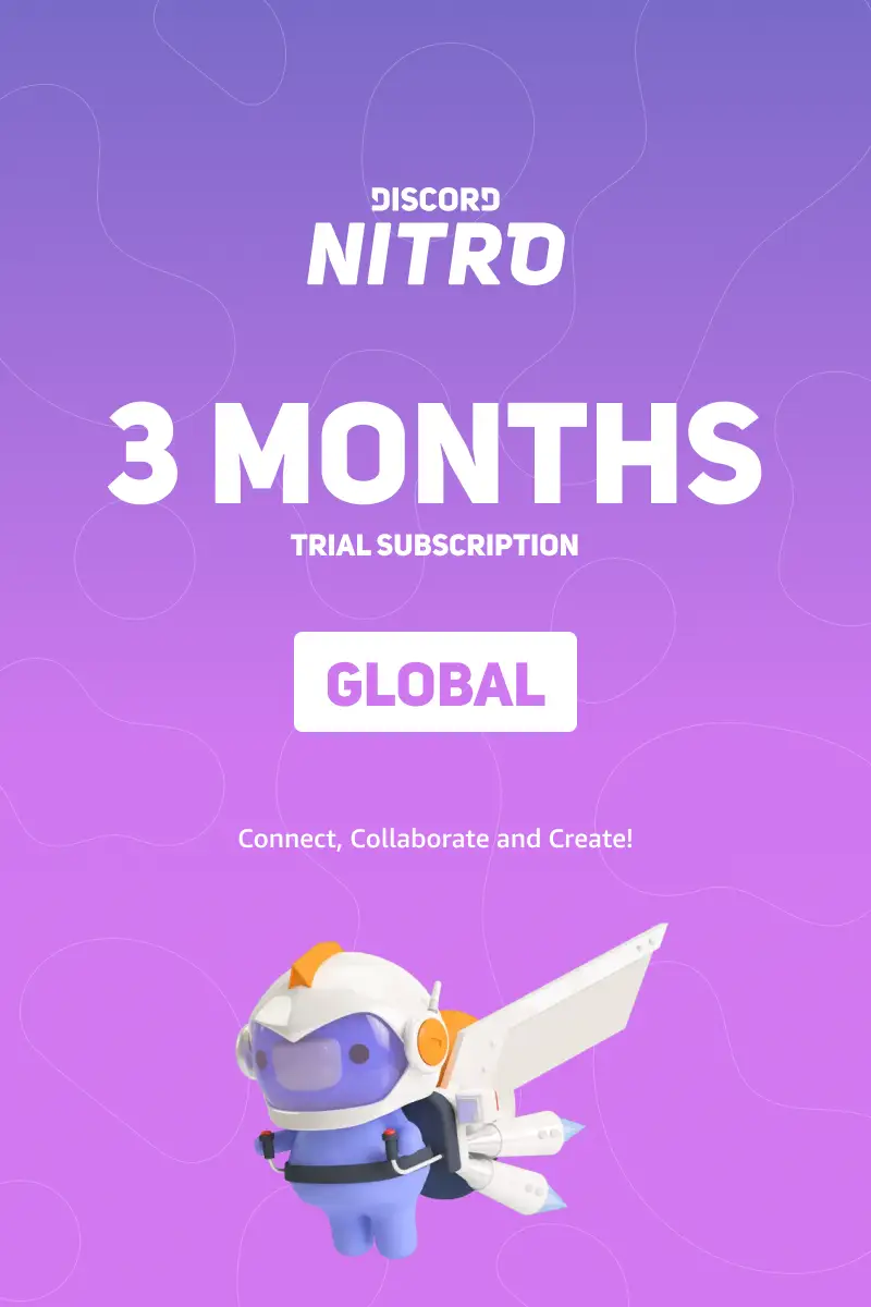 Buy Discord Nitro 3 Months Trial Subscription (Global) - Digital Key