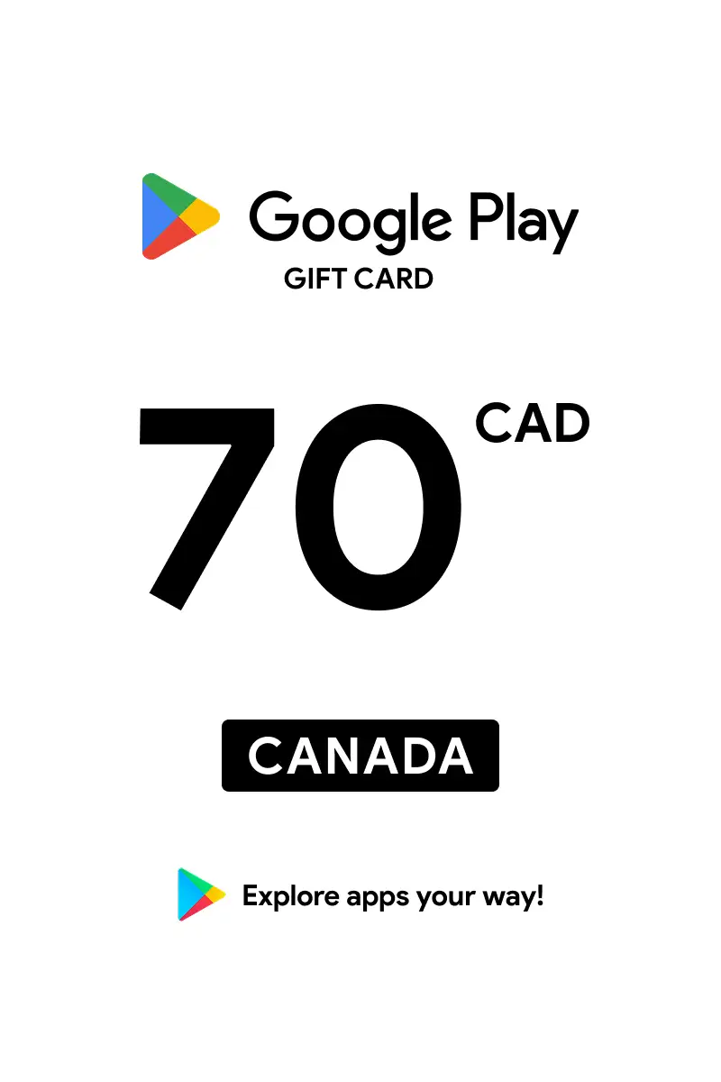 Buy Google Play 70 CAD Gift Card (Canada) - Digital Key