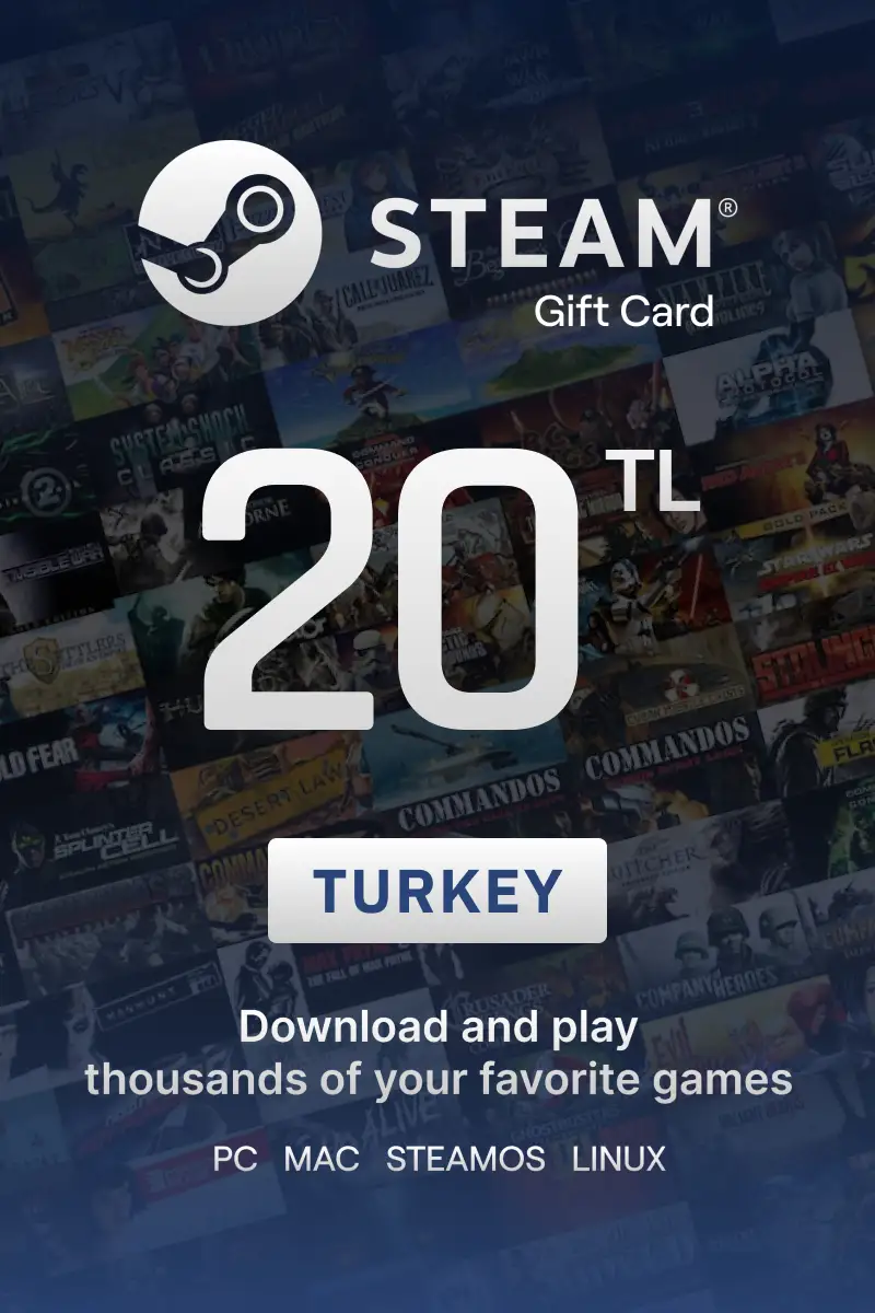 Buy Steam Wallet 20 TL Gift Card (Turkey) - Digital Key