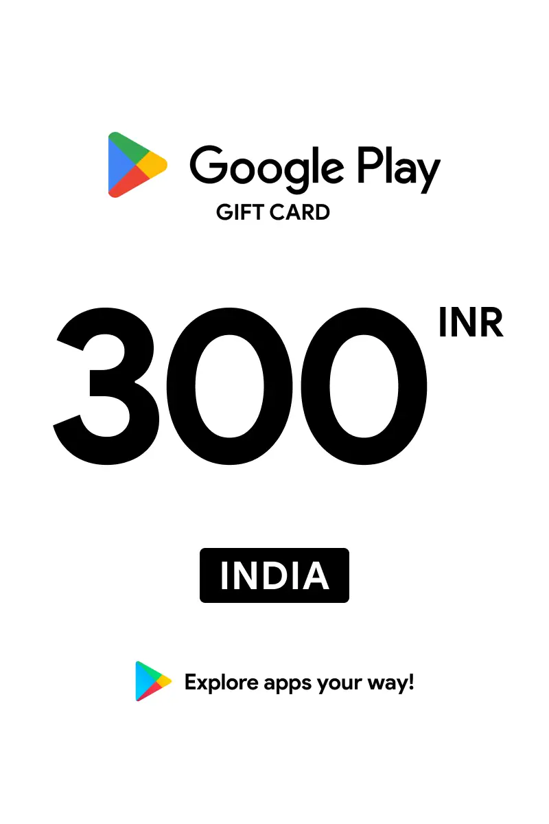 Buy Google Play 300 INR Gift Card (India) - Digital Key