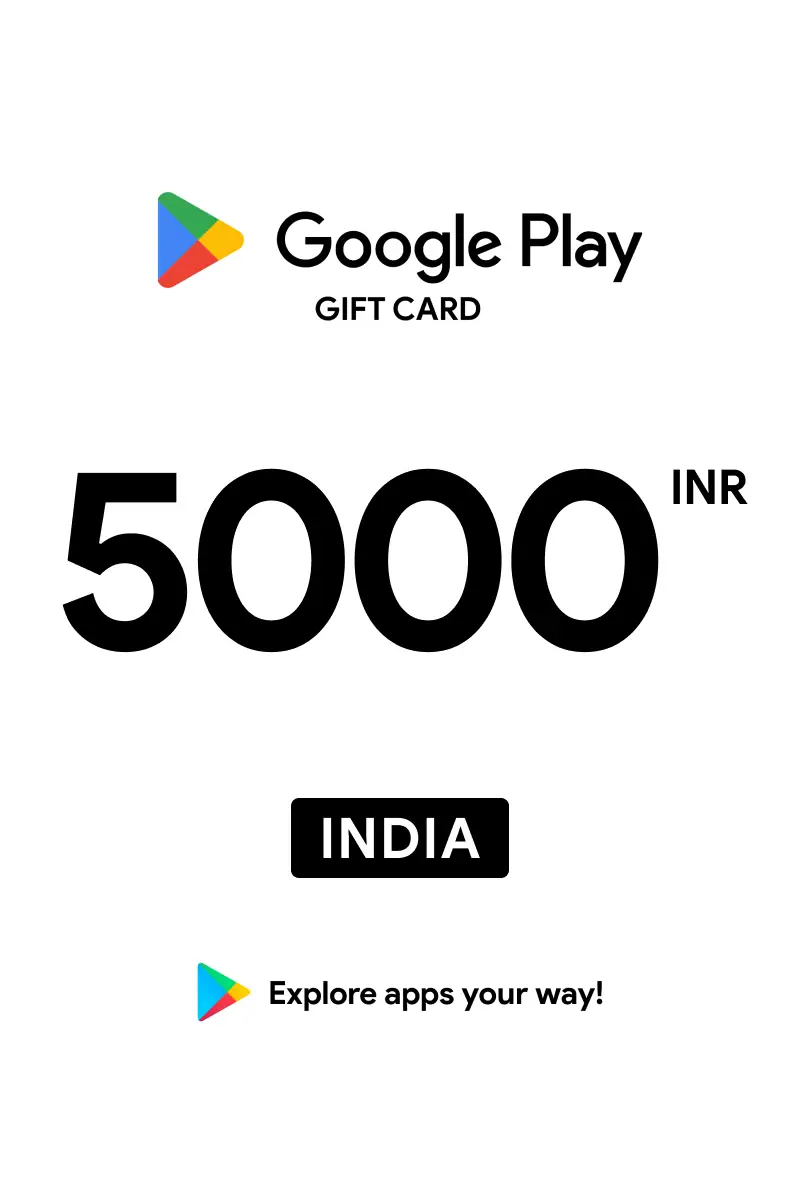 Buy Google Play 5000 INR Gift Card (India) - Digital Key