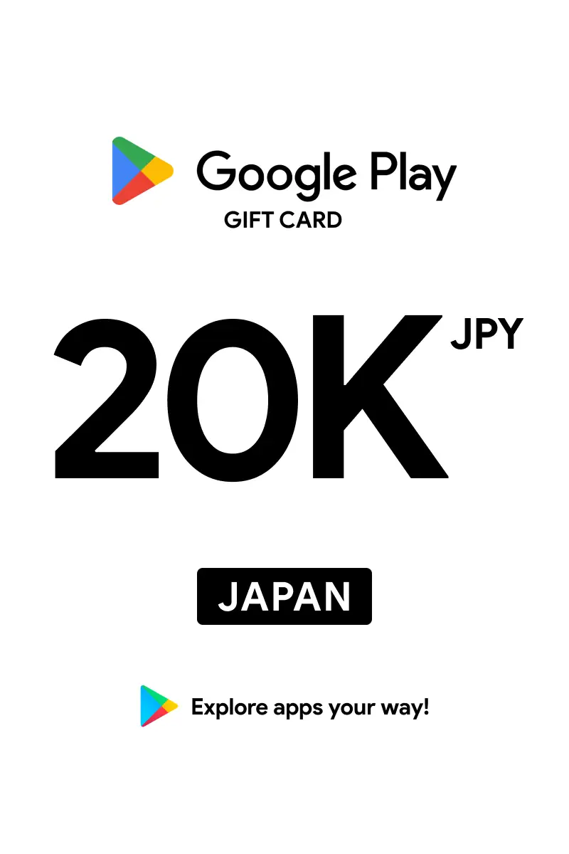Buy Google Play 20000 JPY Gift Card (Japan) - Digital Key